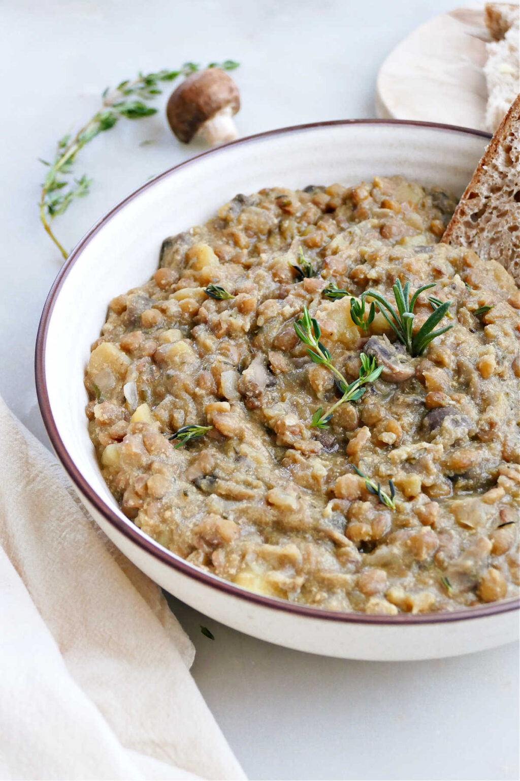 Vegan Lentil Bake with Mushrooms and Potatoes - It's a Veg World After All®