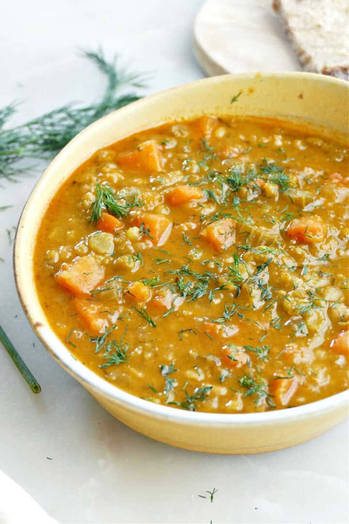 Split Pea and Carrot Soup (Vegan) - It's a Veg World After All®