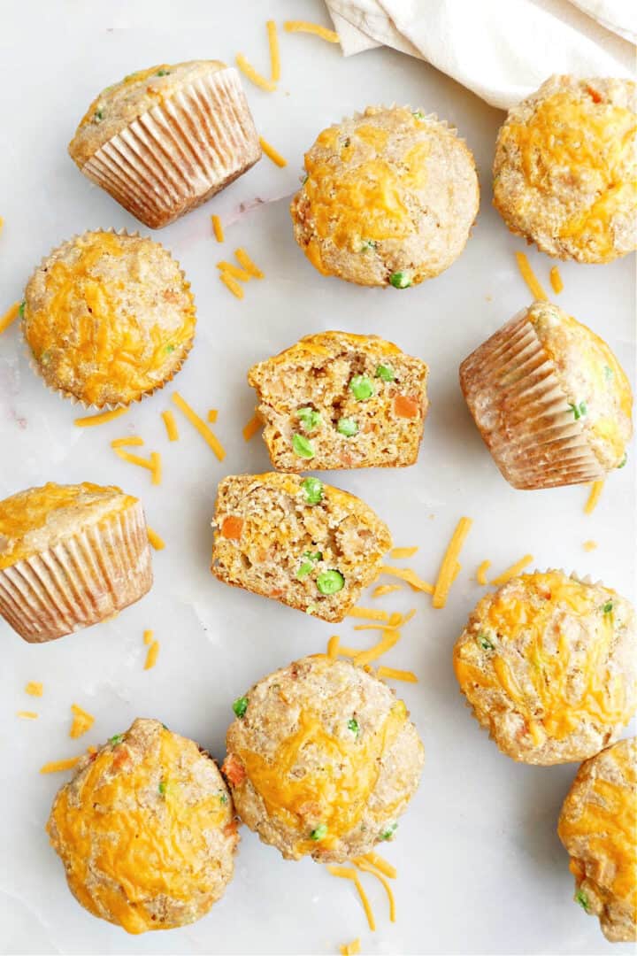 Easy Cheesy Veggie Muffins (with frozen carrots and peas) - It's a Veg ...