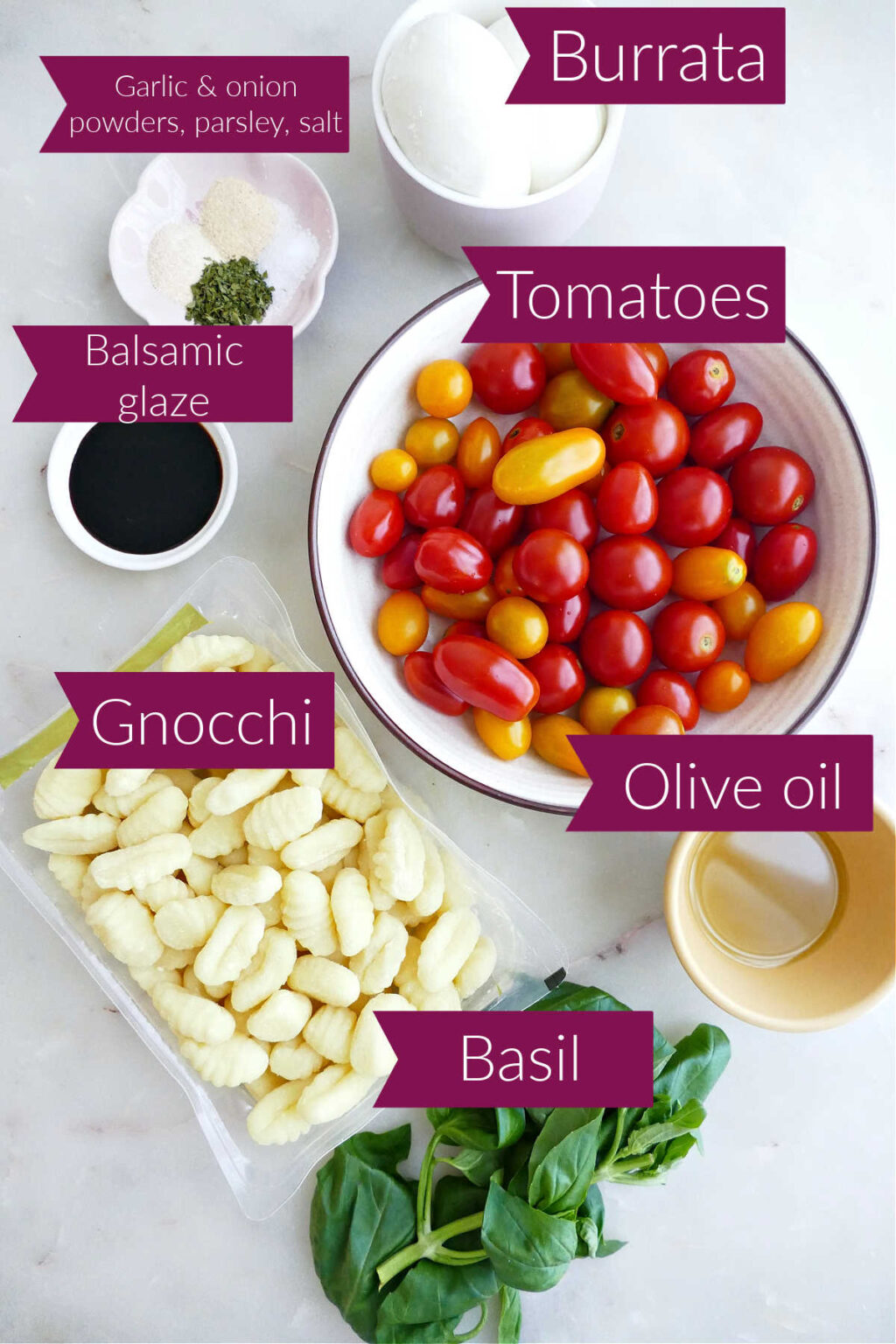 Gnocchi Caprese Sheet Pan with Burrata - It's a Veg World After All®