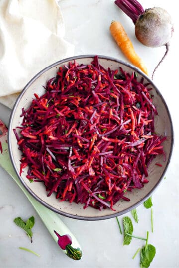 Grated Carrot Beet Salad - It's a Veg World After All®