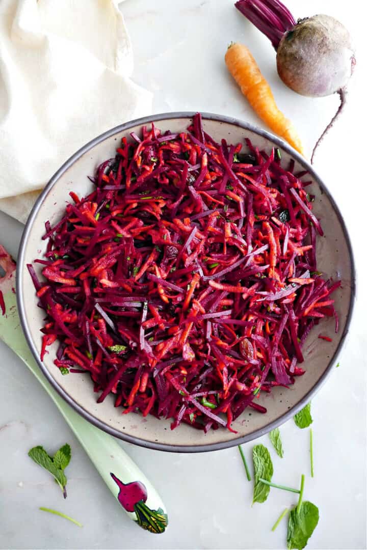 Grated Carrot Beet Salad - It's a Veg World After All®